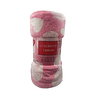 Amor Eterno Be Mine Love Collection Valentine's Day Heart Ultra Plush Throw Blanket (50" x 60") - Polka Dot Whimsical Hearts Fleece Blanket