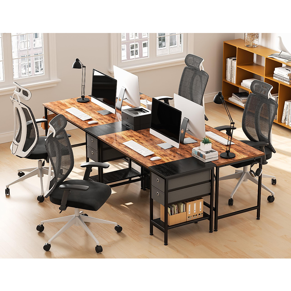 HOMIDEC Office Desk, Computer Desk with Drawers 47" Study Writing Desks for Home with Storage Shelves, Desks & Workstations for Home Office Bedroom