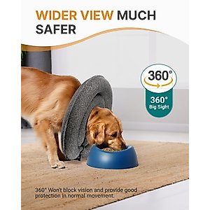 MIDOG Dog Cone Collar for Large Medium Dogs, Soft Inflatable Dog Cone Alternative After Surgery, Adjustable Protective Recovery Cone - Alternative E Collar Does Not Block Vision (Gray, L, Patented)