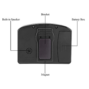 Fdit Portable Digital Kitchen Timer Clock Countdown Timer Large LCD Display Kitchen Use with Bracket Magnet(Black)