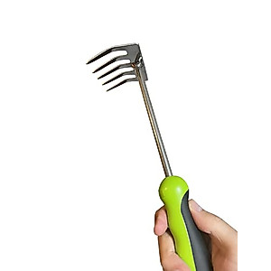 Garden Guru Stainless Steel Hand Rake Cultivator Tiller Tool - Stainless Steel for Ultimate Strength - Rust Resistant - Ergonomic Handle - Great for Gardening Cultivating Loosening Weeding Mulching