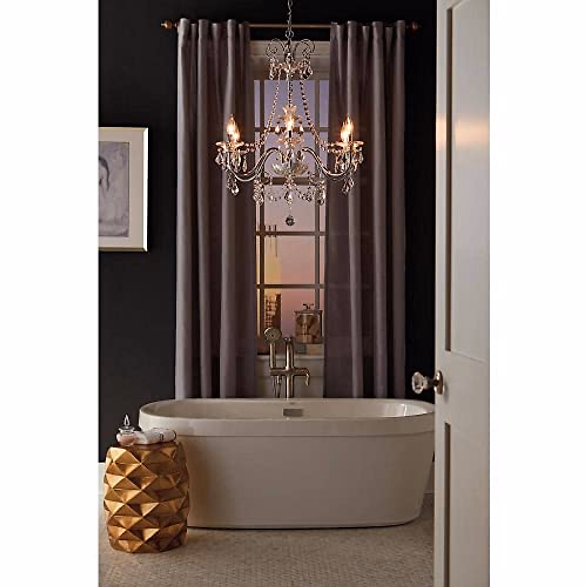 Canterbury Park Collection 6-Light Chrome Crystal Chandelier