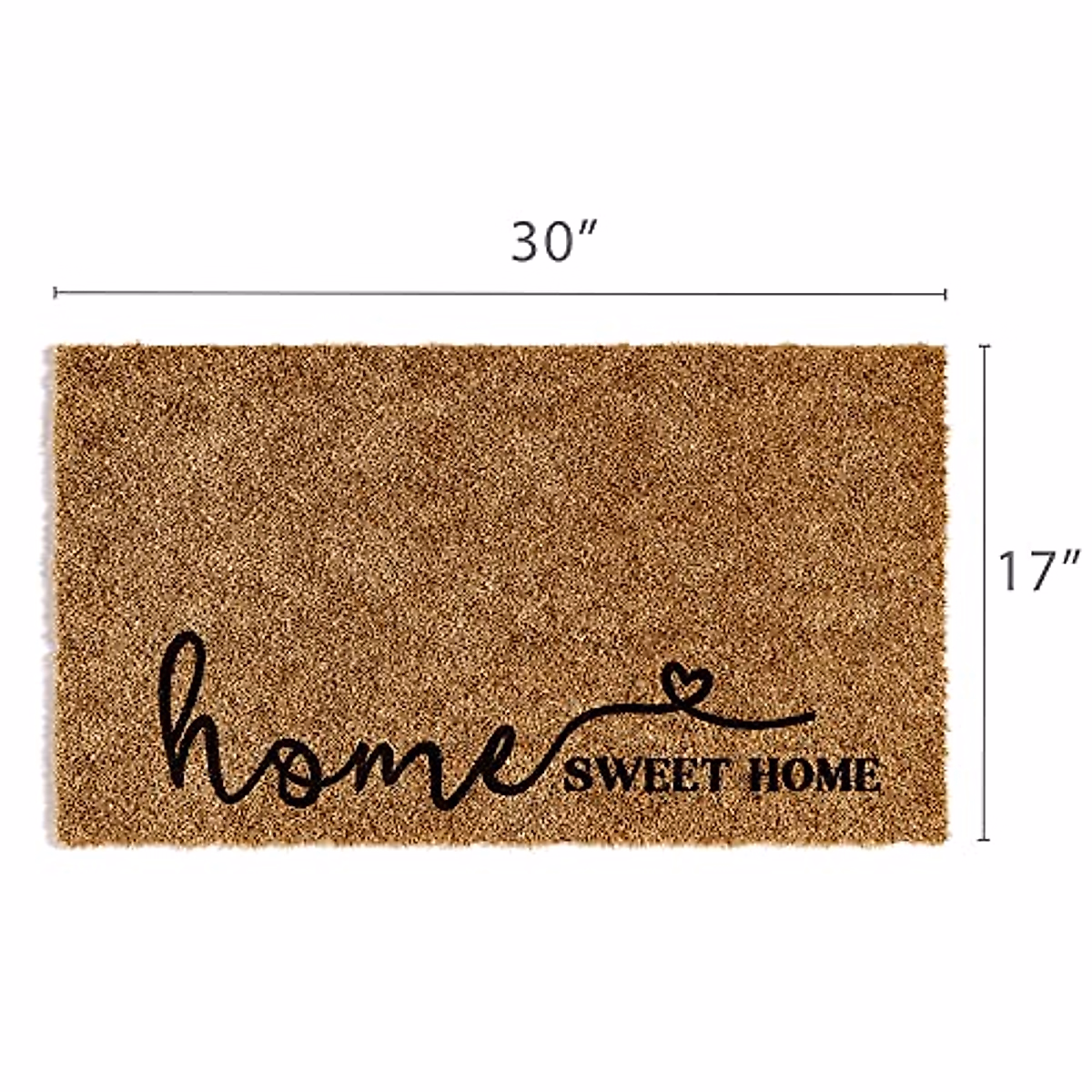 Barnyard Designs 'Home Sweet Home' Doormat Welcome Mat for Outdoors, Large Front Door Entrance Mat, 30x17, Brown