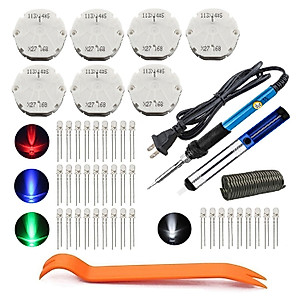 Zinger Instrument Cluster Gauge Stepper Motor Repair Kit X27 168 Fits 03-06 GM Chevy Silverados Tahoes Yukons(7Motors+36Led Light Bulbs+Soldering Iron+Solder Sucker+Remove Tool+Flux Rosin Core Solder)