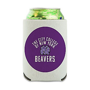 City College of New York Beavers Logo Can Cooler - Drink Sleeve Hugger Collapsible Insulator - Beverage Insulated Holder
