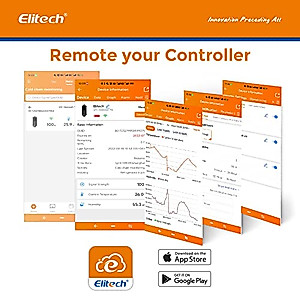 Elitech Temperature and Humidity Controller STC-1000WiFi Pro TH T&H Cooling Heating Switch On-Off Thermostat for Heat Pad Reptile Aquarium Homebrew Freezer -40~230°F Pre-Wired Outlets 110V 1100W 10A