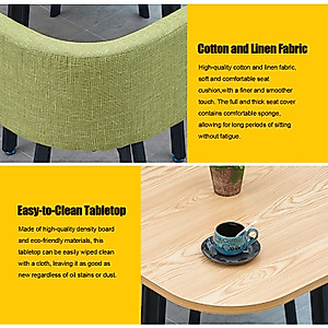 KUKIXO Round Dining Table Table and Chair Combination, 60cm Simple Style Office Reception Desk and Chair Set, Round Table Coffee Shop Leisure Table, with 4 Chairs Leisure Table (Color : Brown)