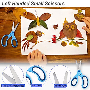 Left Handed Scissors Set of 2 Pack (9" Heavy Duty Titanium Coating Fabric Shears & 5" Small Scissors) for Sewing/Crafting/School/Office Use, Ideal for Arts/Crafts/Leather/Paper, Left Handed Gifts
