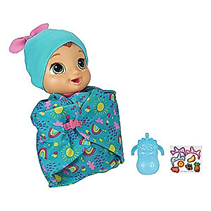 Baby Alive Baby Grows Up (Happy) - Happy Hope or Merry Meadow, Growing and Talking Baby Doll, Toy with 1 Surprise Doll and 8 Accessories , Blue