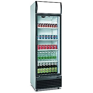Commercial Refrigerator Glass 1-Door Merchandiser Display Cooler Case Fridge NSF, 25 inches width, capacity 15.1 cuft 110V, Restaurant Kitchen Cafe LG430