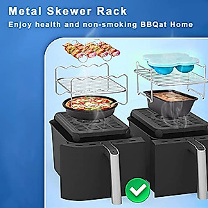 RichHomie Dual Zone Air Fryer Accessories for Ninja, 12 Pcs Dual Air Fryer Accessories Set Suitable for Ninja Dual Air Fryer DZ201 8 Quart or Larger Dual Air Fryers Oven