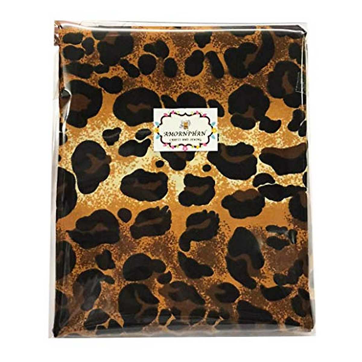 AMORNPHAN Set of 4 Tiger Leopard Animal Pattern Printed Cotton Quilting Fabric Bundle for Patchwork Needlework DIY Handmade Sewing Crafting Scrapbooking Precut 18 x 22 Inches (Set of 4 Pieces)