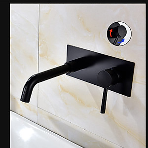 Bathroom Faucet Wall Mounted Bathroom Sink Faucet 360° Rotate Faucet Aerator Basin Mixer Tap Black Brass Lavatory Faucet Single Handle Hot and Cold Water Bathroom ​Vessel Sink Faucet Heavy Duty