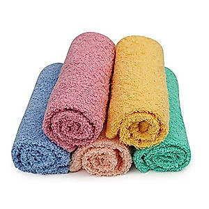 Textila Terry Washcloth Pack of 10 - Multicolor - 12x12 Inches, Soft and Absorbent - Perfect for Bath, Face, Hand, Kitchen, Spa, Hotel, Gym, and Home Use.
