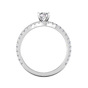 1.00 Carat TW Diamond Solitaire Bridal Set Engagement Rings in 10k White Gold (H-I, I2)