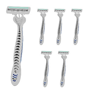 BROOKSTONE, 6 Pack Disposable Razors for Men or Women, Triple Stainless Steel Blade for Maximum Precision, Aloe Vera Strip Sooths Skin While Shaving, Pivoting Moving Head