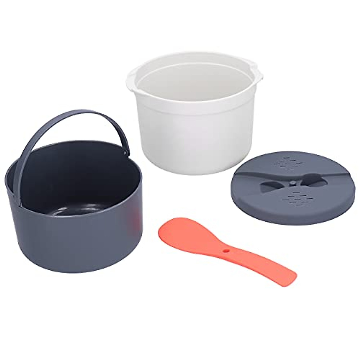 Rice Cooker Microwave,M Cuisine Rice Cooker Microwave,Small Appliances,Household Microwave Oven Rice Cooker 2 Layer Rice Steamer High Temperature Resistant Steam Pot