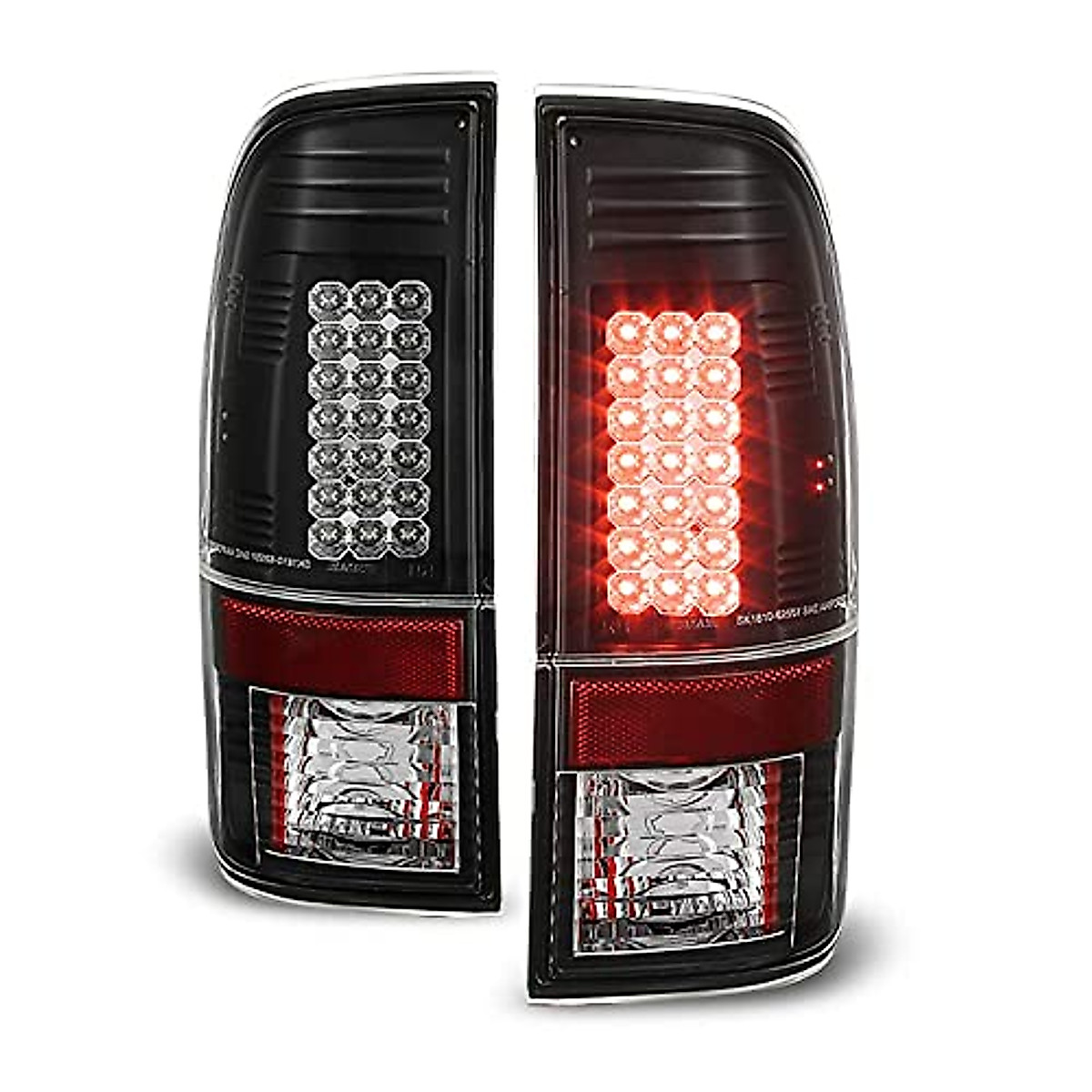 ACANII - For 2008-2016 Ford F250 F350 F450 SuperDuty Black LED Tail Lights Brake Lamps Replacement Driver & Passenger
