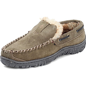 Clarks Mens Slippers Suede Venetian Moccasin Indoor & Outdoor Warm And Cozy House Slippers For Men (11 M US, Sage)