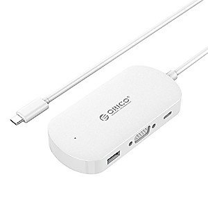 ORICO TCV1-WH USB 3.0 x 1, Type-C x 1, VGA x 1, USB 3.0 Hub, White