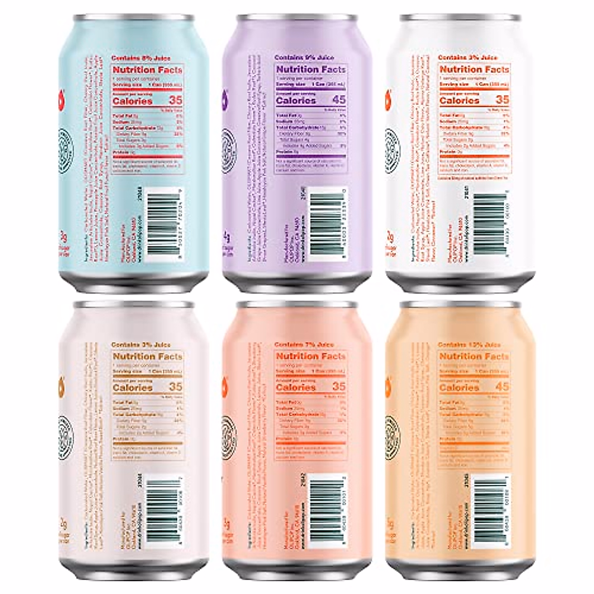 Olipop - 6-Flavor Sparkling Tonic Best Sellers Variety Pack, Prebiotic Soda Sampler, Rich in Botanicals, 9g of Dietary Plant Fiber, 2-5g Sugar per Can, Vegan, Paleo-Friendly, Non-GMO (12 oz, 12-Pack)