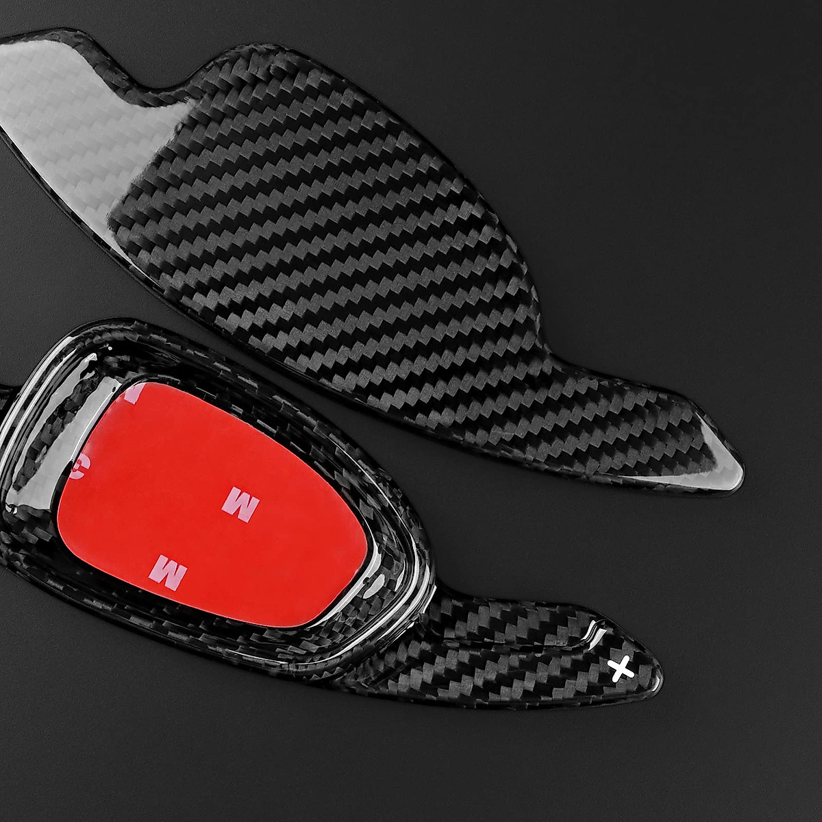 AIRSPEED Car Steering Wheel Paddles Carbon Fiber Steering Wheel Shift Paddle Extended Shifter Trim Cover Accessories for Audi A5 S3 S5 S6 SQ5 RS3 RS4 RS5 RS6 RS7, Black