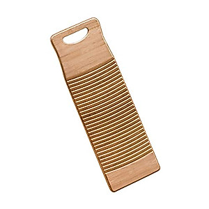 Hemoton Bamboo Wood Washing Clothes Washboard Laundry Washboard Hand Wash Board for Home Laundry Supplies L