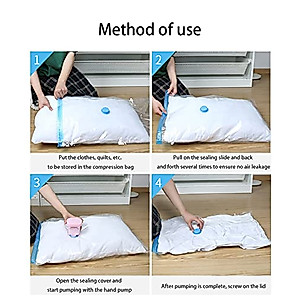 Vacuum Storage Bags, 80% More Space Saver Bags, 8 Pack Vacuum Compression Storage Bags for Comforters, Clothes, Blanket, Bedding(2 Clear 2xSmall 2xMedium 2xLarge