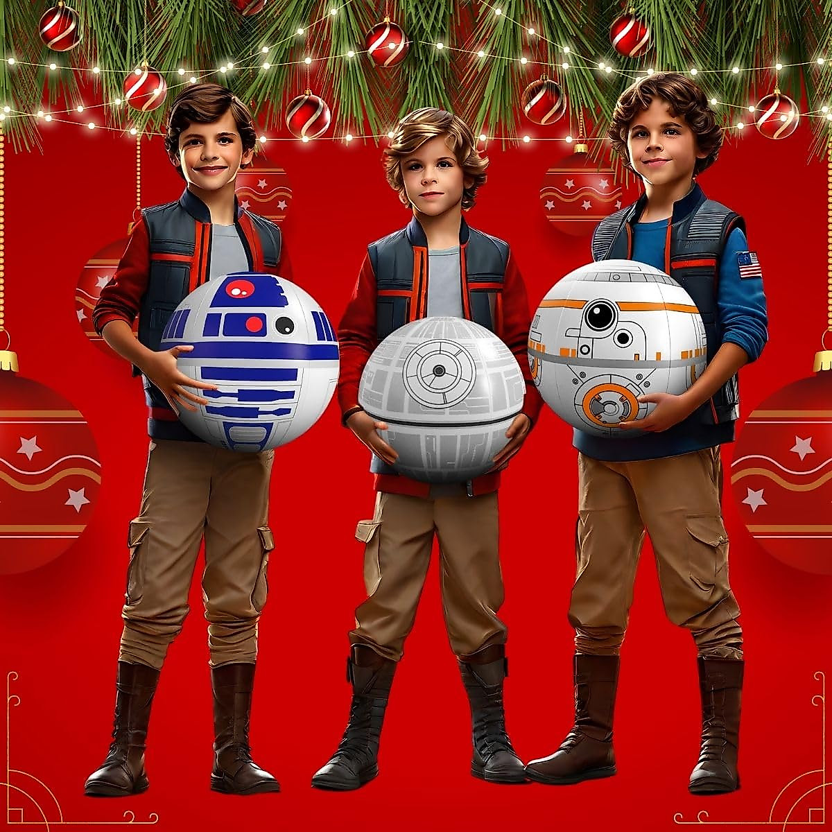 NINOSTAR Large Play Balls Set of 3 - Fun Indoor and Outdoor Gift, Size 14 Inches - Can Use for Play/Room Decor/Party Decor/Pool Inflatable Water Toys