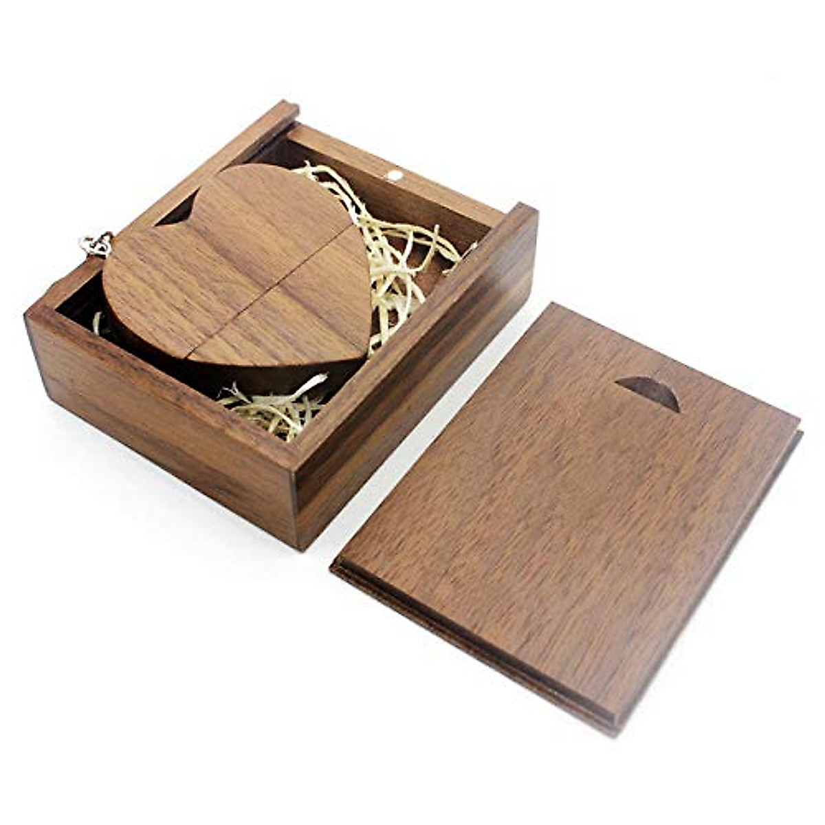A Plus+ 10 PCS Eco Wooden USB Flash Drive 16GB Heart Shaped with Matching Box for Wedding Photography Valentine's Day