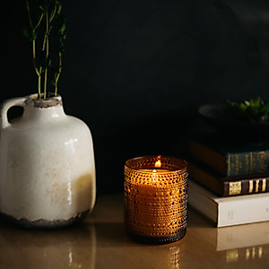 Bluecorn Candles Aromática Arroyo Scented Candle for Home | Desert Inspired Coconut Wax Candle with Black Pepper, Frankincense & Cedar | Amber Glass Jar - 55 Hour Burn Time (Large)