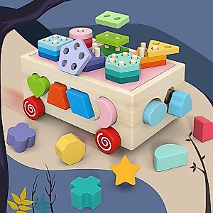 UAHAPY Baby Montessori Toddlers Toys for 1 2 3 Year Old Boy & Girl,1 Year Old Girl Gifts 1st One Christmas Birthday Gift,Wooden Preschool Educational Sensory Toys for 12-18 Months 1-3 Yr