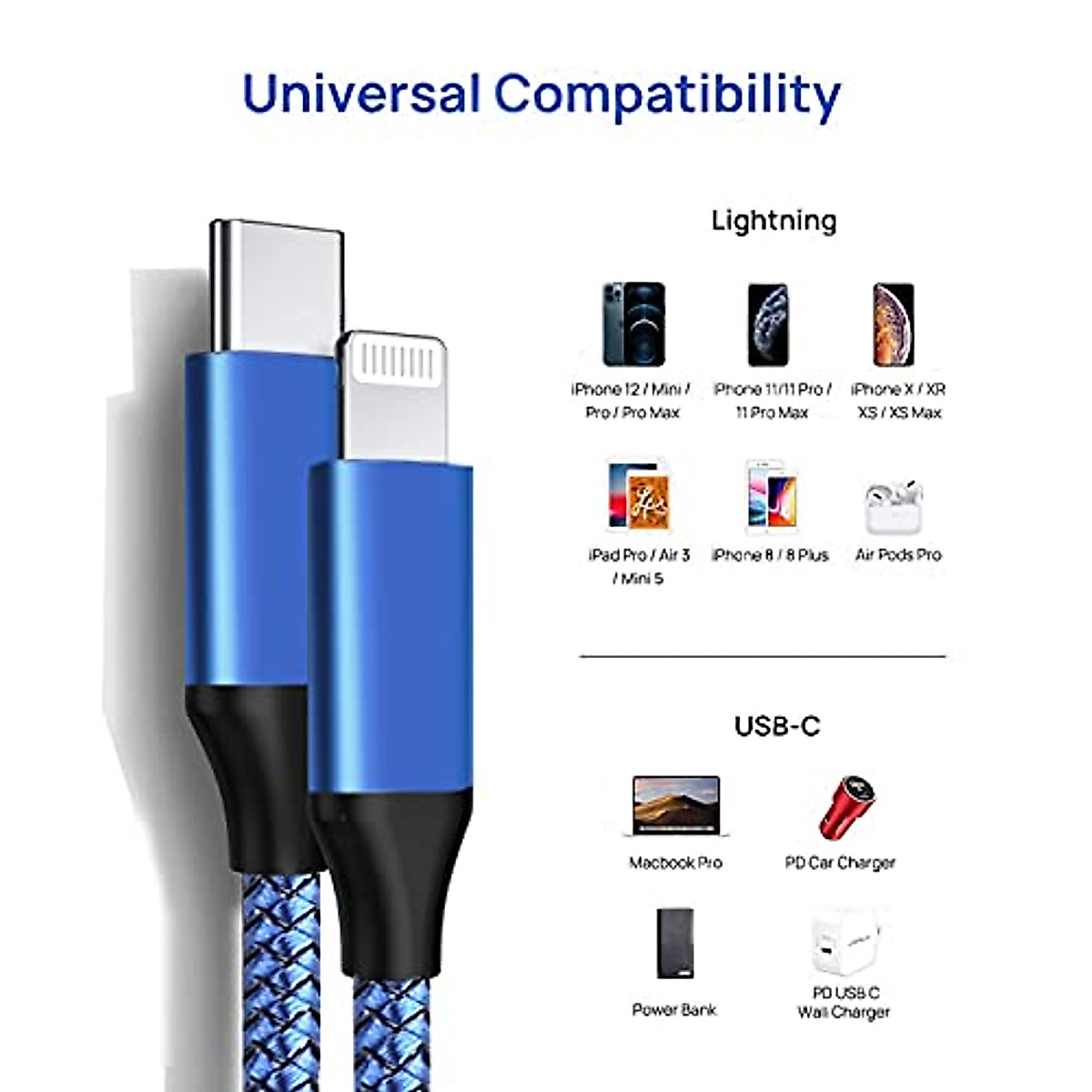 Fast Charger iPhone Cable,iPhone 14 Charger Fast Charging Cable [Apple MFi Certified] 2Pack 10FT iPhone Fast Charger,USBC to Lightning Cable for iPhone 14/14 Plus/13/12/11/Pro Max/MiNi/XS,iPad,AirPods