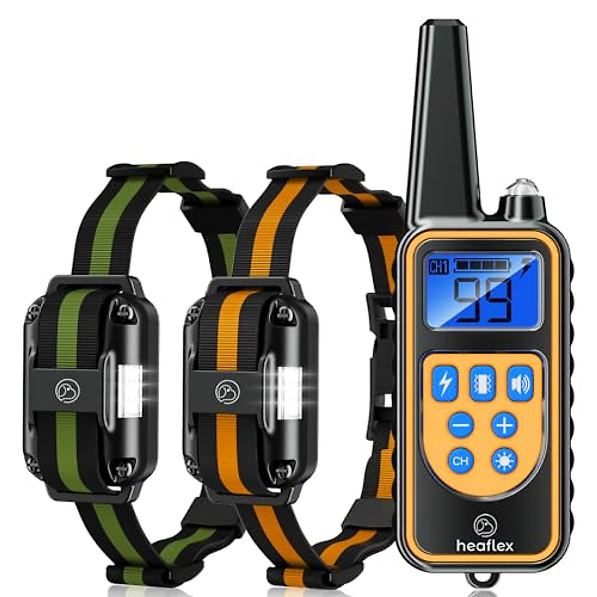 Heaflex Electric Dog Training Collar with Remote 1640FT, E-Shock, Safe Training Modes, Rechargeable IP67 Waterproof Collars for 2 Dogs