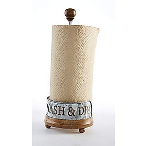 Mud Pie Bistro Wood and Aluminum Paper Towel Holder