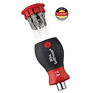 Wiha 38048 Stubby Screwdriver With Six-In-One Insert Bits, Multi-Bit