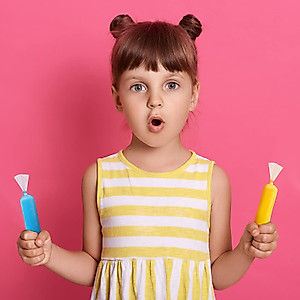 Ice Lolly Bags Disposable Ice Cream Mold Bags with Silicone Funnel, 3 Size DIY Ice Candy Pouch for Making Ice Cream Yogurt, 2x12 Inch, 3x12 Inch, 3x10 Inch (300 Pcs)