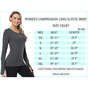 CADMUS Quick-Drying Running Long Sleeve Shirt for Women Workout Shirts,Black, Grey, Red,X-Large