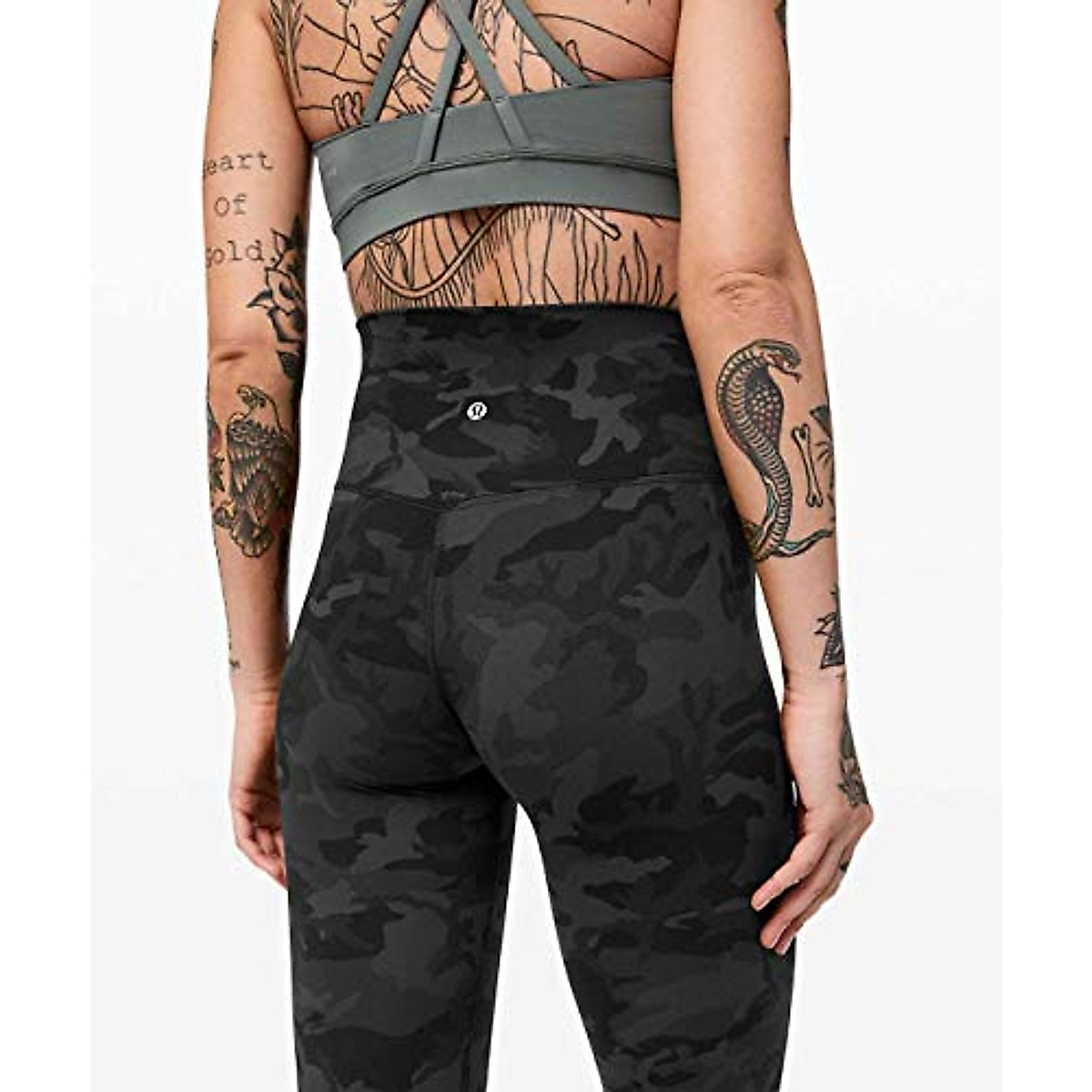 Lululemon Align Stretchy Full Length Yoga Pants - Women’s Workout Leggings, High-Waisted Design, Breathable, Sculpted Fit, 28 Inch Inseam, Incognito Camo Multi Grey, 4