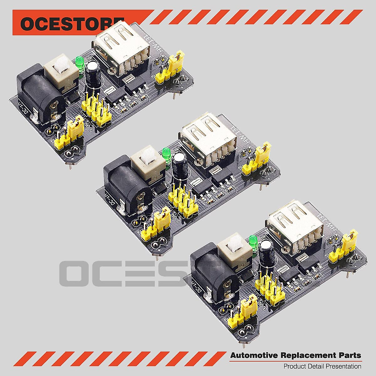 3PCS 3X MB102 Breadboard Power Supply Module Prototype DC 6.5-12V to 3.3V 5V USB Compatible with Bread Board