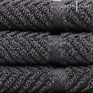 Linum Home Textiles Herringbone 100% Turkish Cotton Washcloths (Set of 6)