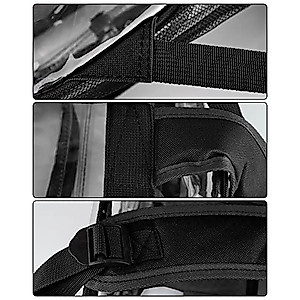 Teskyer Clear Backpack, Heavy Duty Clear Backpack for Boys and Girls, Kids Clear Backpack for School, Stadium Approved, Black