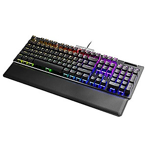 EVGA Z15 RGB USB Gaming Keyboard, RGB Backlit LED, Hotswappable Mechanical Kaihl Speed Bronze Switches (Clicky), 822-W1-15US-KR, Black
