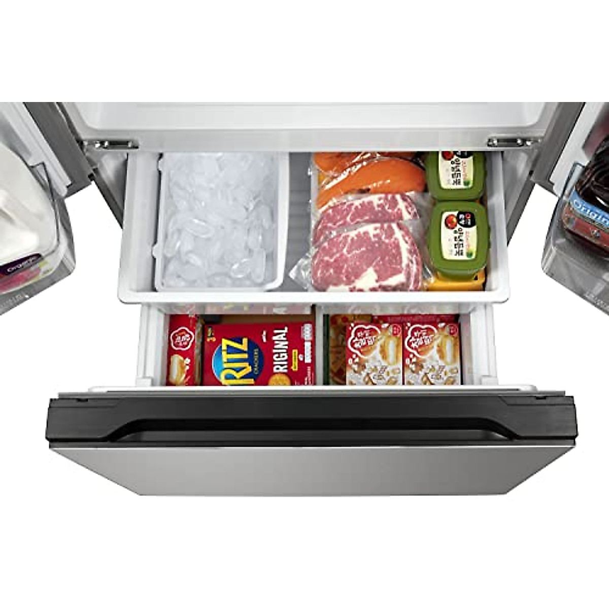 Hamilton Beach HBF1770 French Door Counter Depth Refrigerator with Freezer Drawer, 17.7 cu ft, Stainless Steel (Full Size)