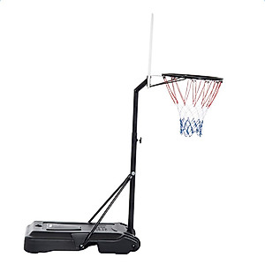 Homtoozhii Pool Basketball Hoop System Stand Backboard Adjustable 61-70 inch Portable Basketball Goal Outdoor Poolside Applicable Ball Model 7# Ball