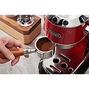 IKAPE Coffee Products, 51mm Bottomless Naked Portafilter Compatible with 51mm Delonghi EC0680, EC0685, SMEG & EUPA Coffee Machines (Included 14g Capacity Filter Basket)