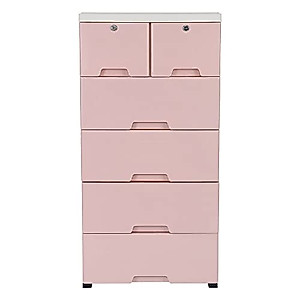 Nightstand Bedside Table Drawer Cabinet 6 Drawer Dresser Shelf Cabinet Storage Closet Organizer Home Bedroom Modern and Elegant Look Storage Tower Dresser