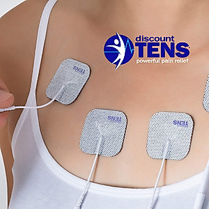 TENS Electrodes, Value Wired Replacement Pads for TENS Units, 8 TENS Unit Electrodes (2in x 2in, 8 Pack) Discount TENS Brand