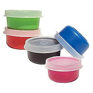 Tupperware Smidget Container 1 oz Set of 5 Red Green Black Blue Sparkle Red