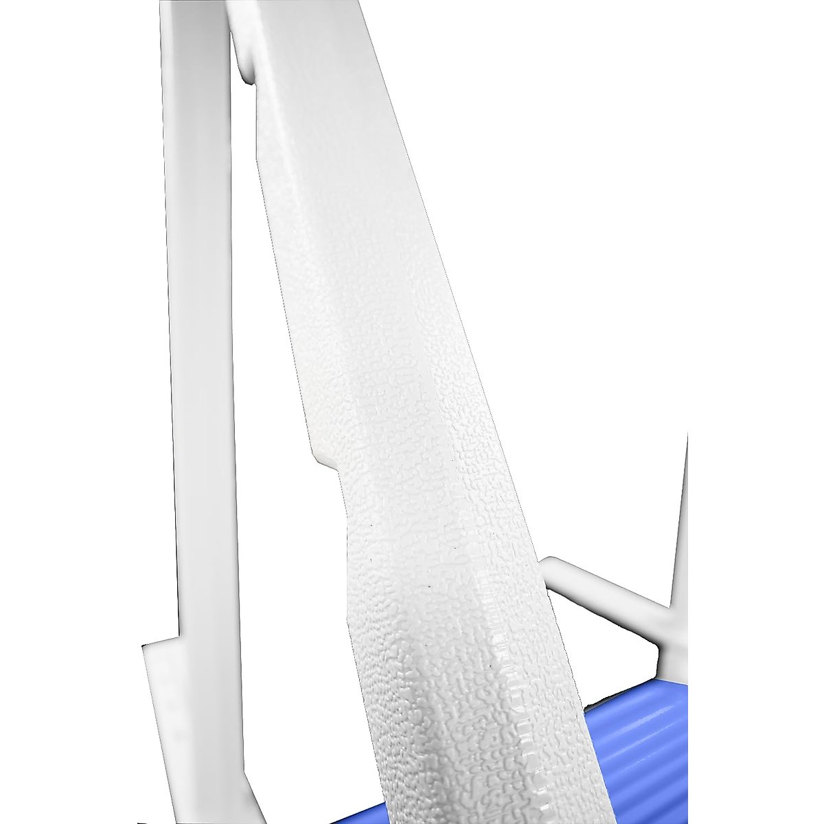Confer Plastics Step-1X: Sturdy Above Ground Entry System with Dual Handrails and Slip-Resistant Steps, Easy Installation, Supports up to 400 lbs - Proudly Made in USA. White with Blue Treads